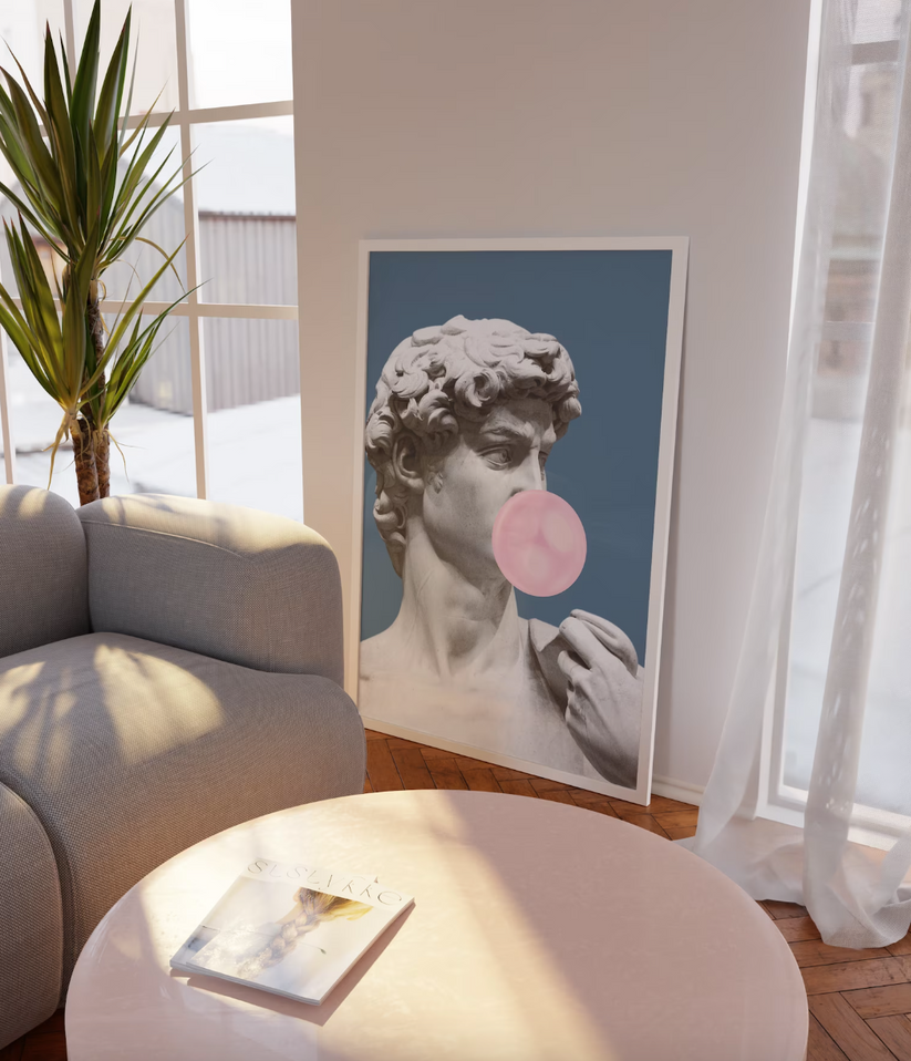 Cuadro de David mascando Chicle, Pop art – Cuadros Deco